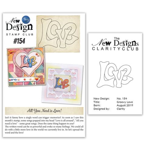 New Design Stamp Club Back Issue 154 Groovy Love Claritystamp