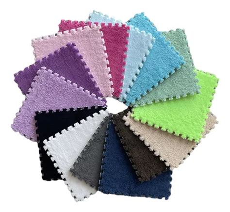 Set 10 Alfombras Goma Eva Peluda Niños Piso Felpa 30x30cm Cuotas Sin