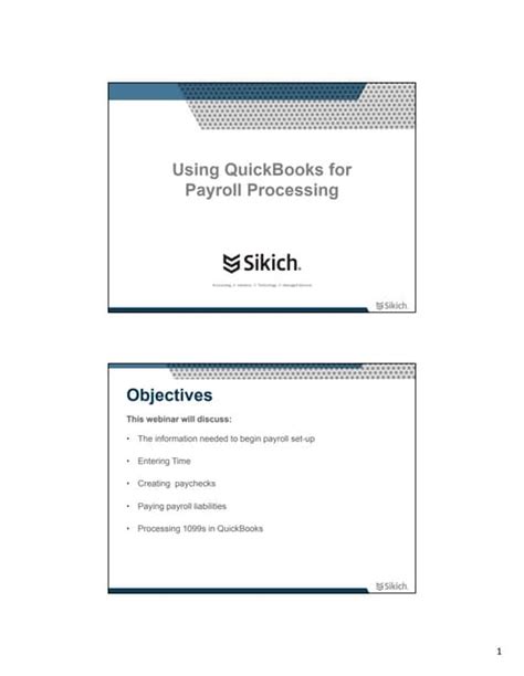 Using Quickbooks For Payroll Processing Pdf