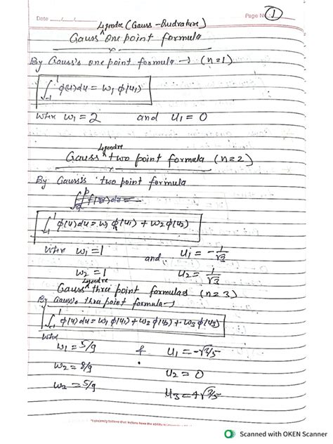 Gauss Legendre Three Points Quadrature Formula Pdf