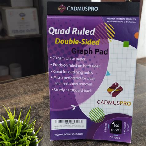 5 X 8 Inches Quad Ruled Dual Graph Paper Pad Cadmus Pro