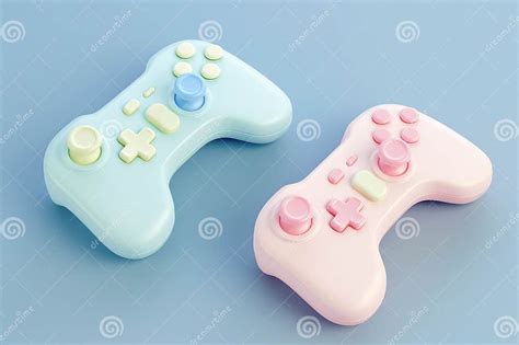3d Joystick Controllers Gamepads For Videogames On Pastel Background Gameplay Symbol 3d