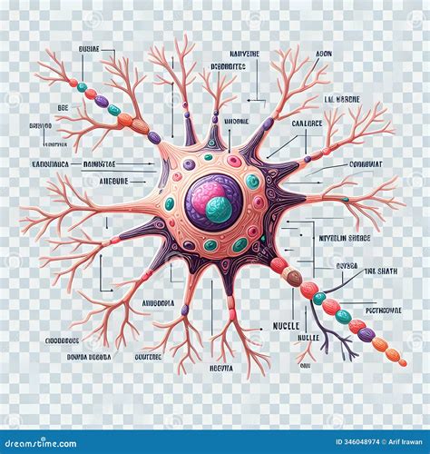 neuron network example diagram illustration stock illustration