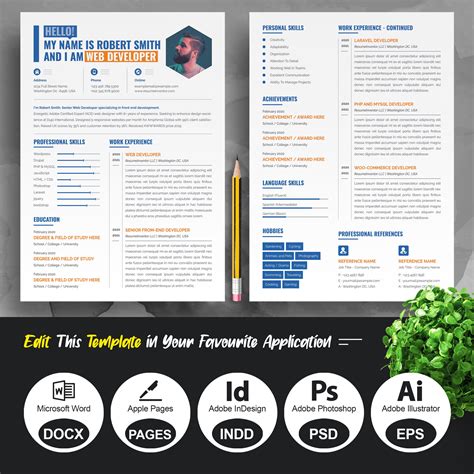 Programmer Resume Template For Word 1 2 And 3 Page Resume Template