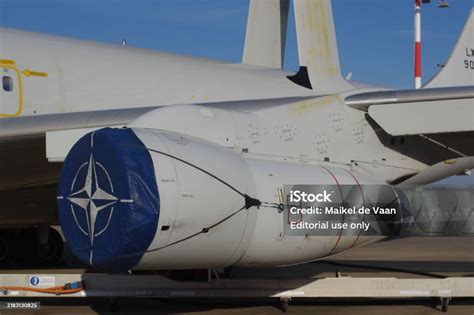 Close Up Pratt And Whitney Tf33 Jet Engine Under The Wing Of A Boeing