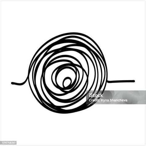 생각은 혼란 머리에 혼란 우울증의 추상적 인 상태 손 그리기 라인 아트 낙서 벡터 일러스트레이션 Eps10 낙서 패턴에 대한