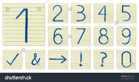 Lined Paper Notes Numbers Symbols Stock Vector Royalty Free 73997563