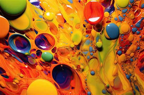Cascade Of Abstract Droplets In Vibrant Colors Evoking A Sense Of