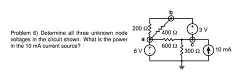 solved determine all three unknown node voltages in the