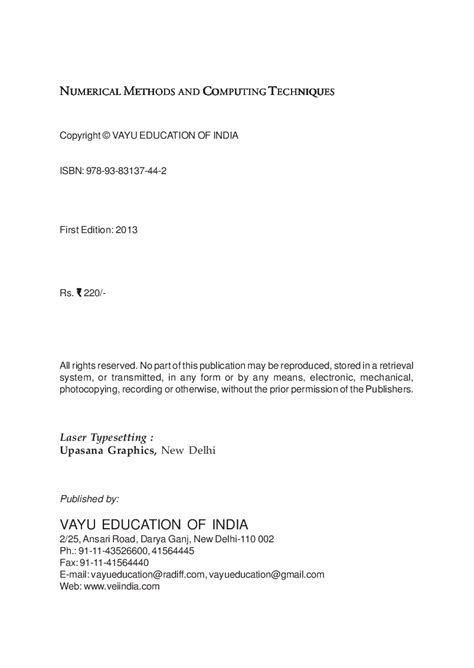 download numerical method computing technique pdf online by gopal