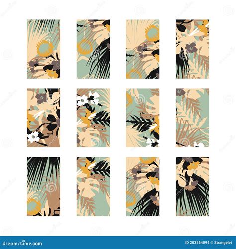 Bohemian Colorful Floral Instagram Stories Highlights Boho Instagram Story Covers Stock Vector