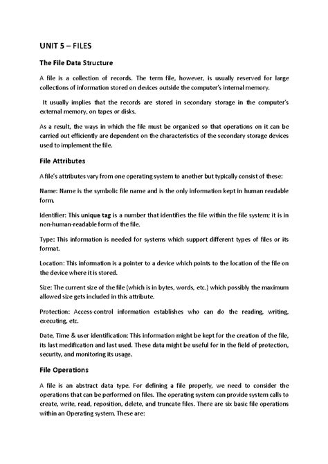 Bca Sem 3 Data Structure Mod 5 Unit 5 Files The File Data Structure