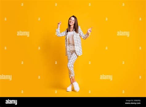 Full Length Body Size Photo Of Dancing Woman Wearing Round Eyeglasses