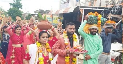 Kalash Yatra Taken Out Regarding Bhagwat Katha भागवत कथा को लेकर