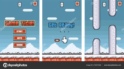 8bit Platformer Pixel Art Mobile Game Assets Sprites For Reskin Stock