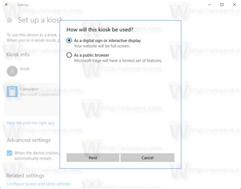 Change Kiosk App In Windows 10