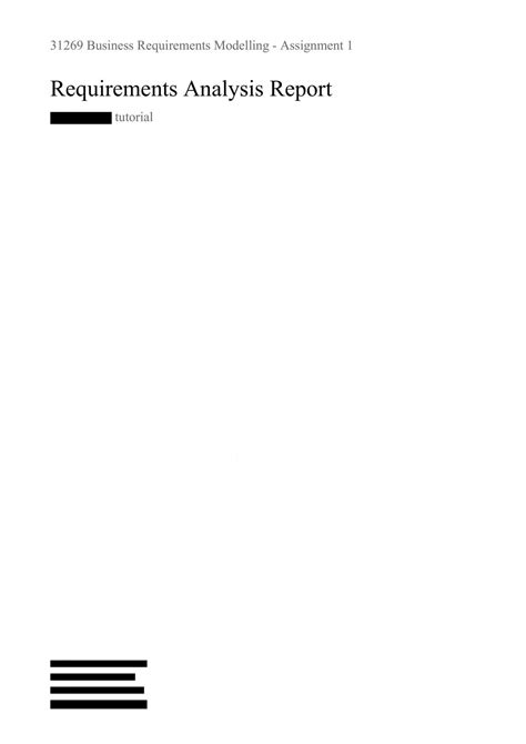 Requirements Analysis Report Assessment 1 Spring 2017 31269