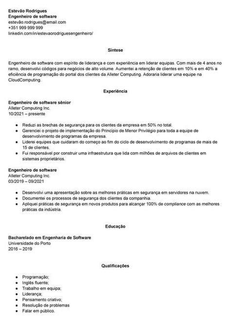 Objetivo profissional para currículo o que colocar em 2025