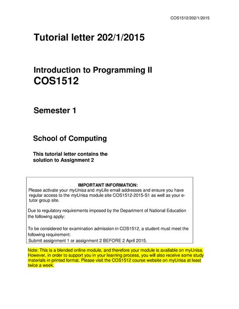 Cos1512 202 2015 1 B Cos15122021 Tutorial Letter 2021