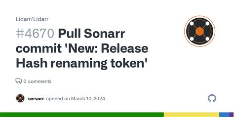 Pull Sonarr Commit New Release Hash Renaming Token · Issue 4670
