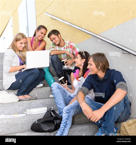 Stairs Laptop Notebook Computers Computer Laugh Laughs Laughing