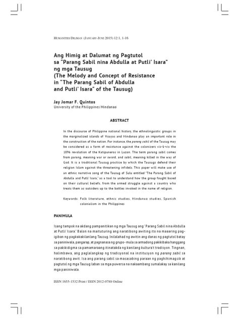 Parang Sabil Epiko Ng Moro Pdf Pdf