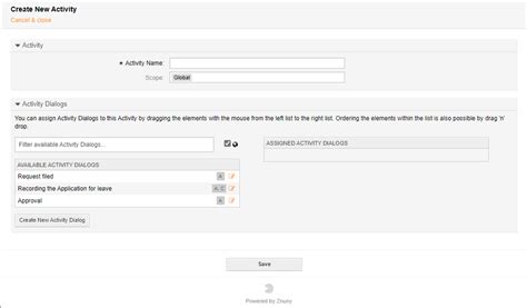 Activities Element Znuny Documentation