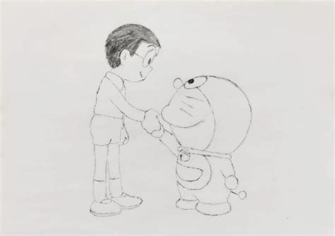 Draw A Sketch Of Nobita And Doramemon In Hope You Like It😀 Doraemon