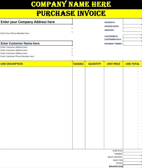 Purchase Invoice Purchase Invoice Invoice Form Invoic