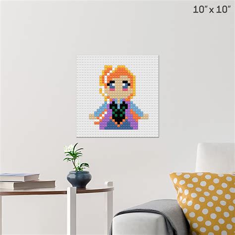 Anna Frozen Pixel Art Wall Poster Buil