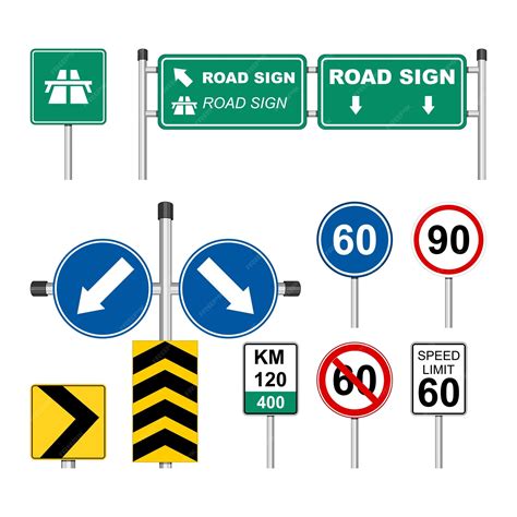 Premium Vector Set Of Road Sign Icons Traffic Signs On White Background