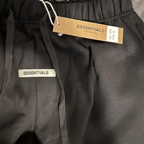 Black Fear Of God Essentials Joggers Size M Fit Is Depop