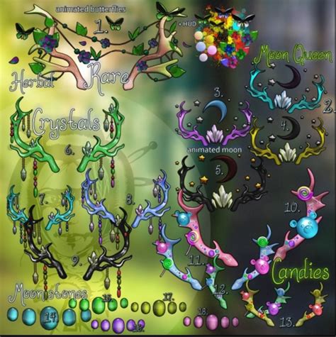 Second Life Marketplace 1 Yokai Magical Forest Horns Herbal Rare
