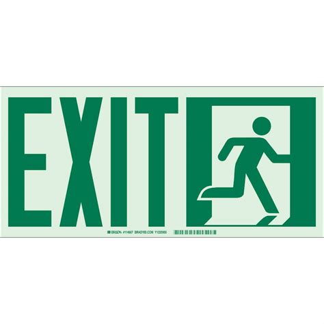 Bradyglo Nyc Approved Exit Sign Brady Part 81922 Brady Bradyid