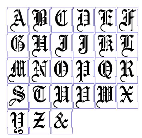 Old English Fonts Alphabet