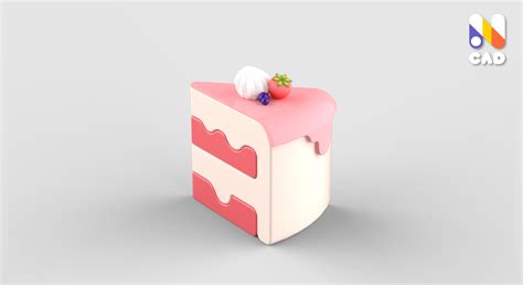 엔닷캐드 딸기 케이크 모델링 Ndotcad Strawberry Cake Model