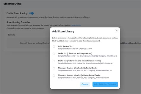 Enabling SmartRouting And Adding Formulas SmartVault