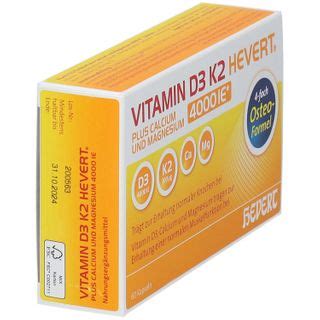 Vitamin D3 K2 Hevert Plus Calcium Und Magnesium 4000 IE 60 St SHOP