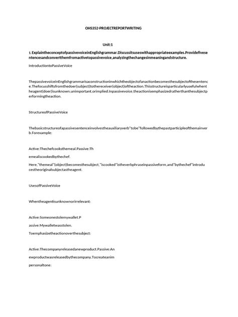 Project Report Writing Material Pdf Linguistics Syntax