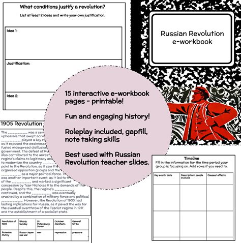 Russian Revolution Printable Workbook Teacher Pack Teaching Resources