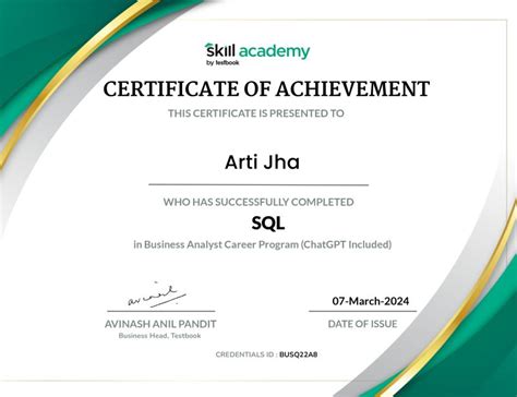 Arti Jha On Linkedin Sql Certification Dataanalysis Continuouslearning…