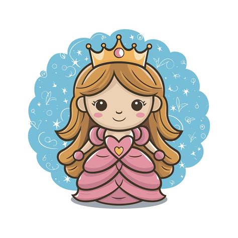 Adorable Cute Cartoon Princess Illustration Cute Princess Graphic