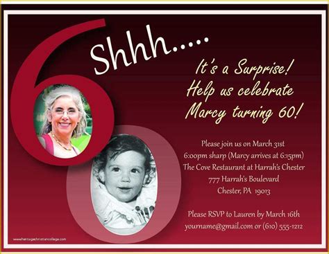 Surprise 60th Birthday Invitation Templates Free Of 20 Ideas 60th