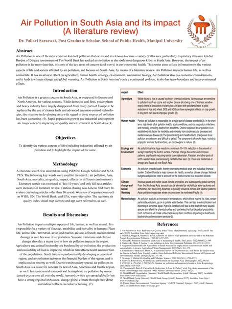 PDF Air Pollution In South Asia And Its Impact A Literature Review