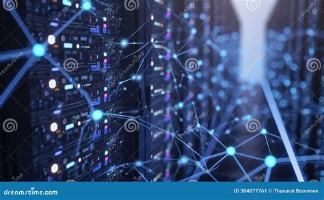 Server Rack Animation With Interconnected Circuit Board Dots Ai