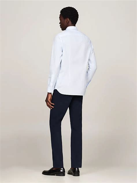 Slim Fit Hemd Mit Mikro Print Blau Tommy Hilfiger