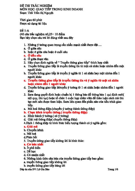 Chap Chương học phần Giao tiếp trong kinh doanh Chương HIỂU BIẾT VỀ GIAO TIẾP TRONG