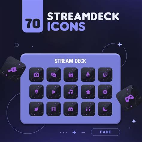 Starry Sky Streamdeck Icon Set 70 Purple Sky Icon Pack For Etsy New