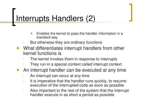 ppt ch 7 interrupts and interrupt handlers powerpoint presentation
