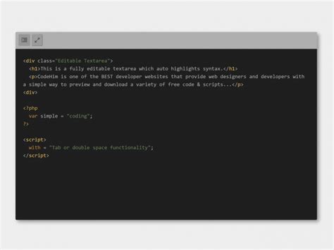 Textarea With Syntax Highlighting — Codehim